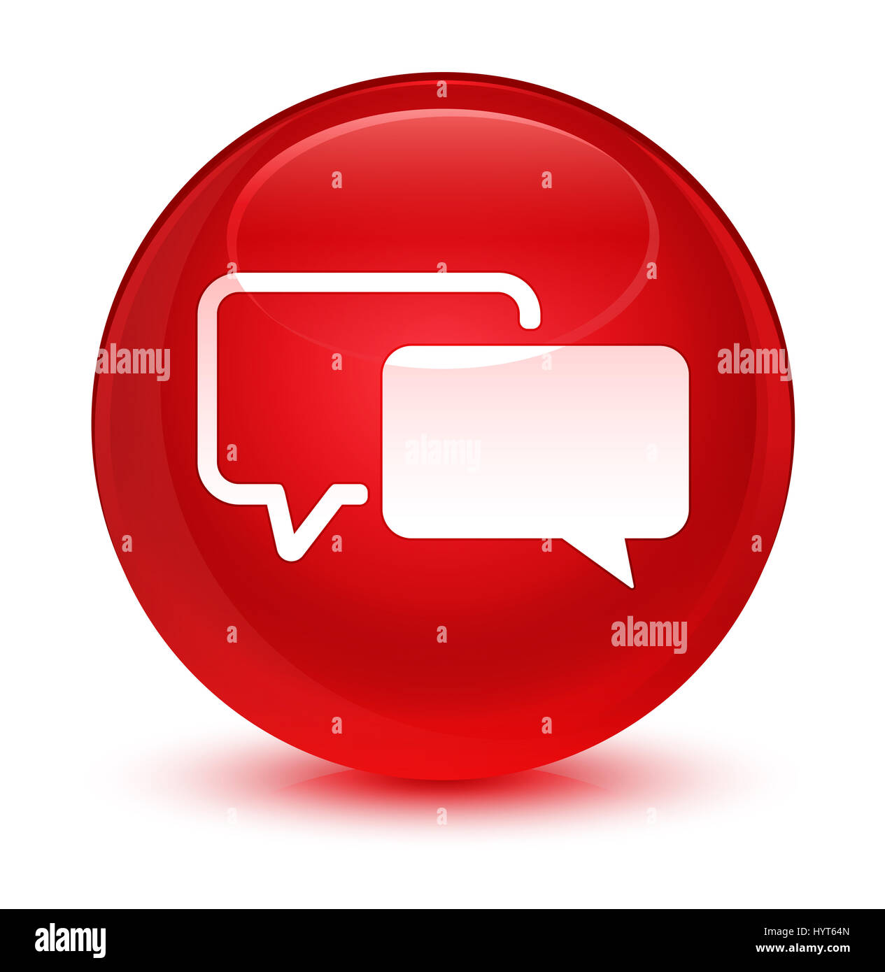 Testimonials icon isolated on glassy red round button abstract ...