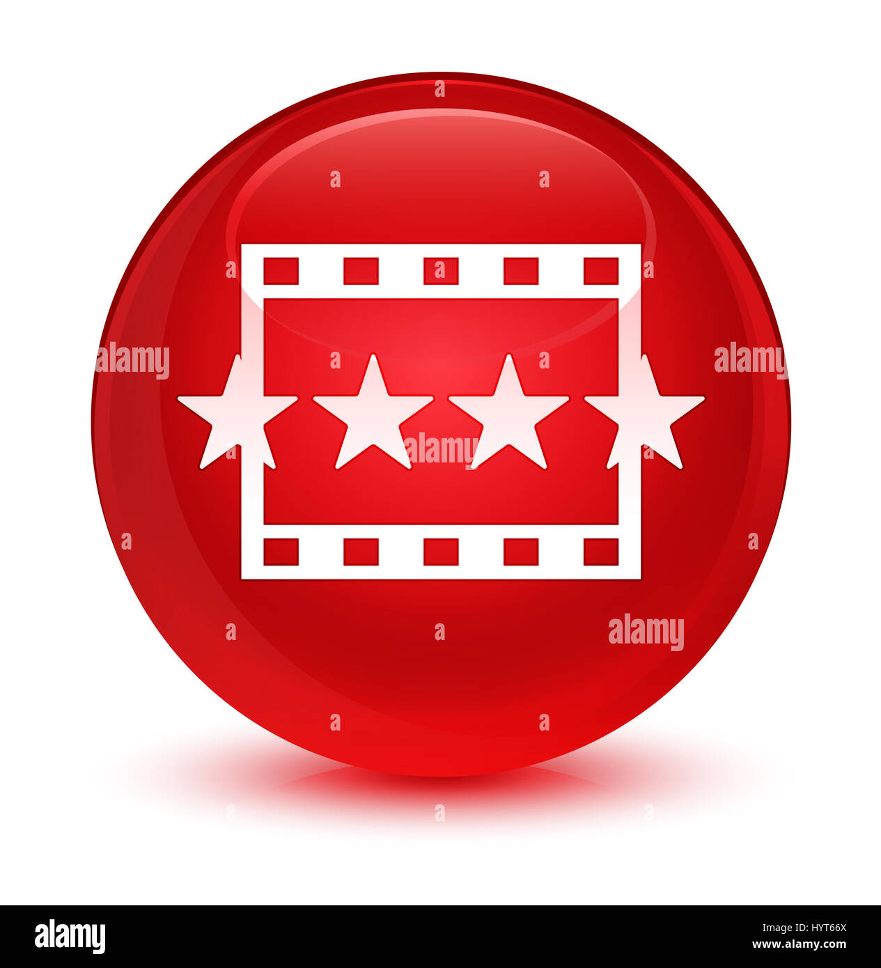 Movie reviews icon isolated on glassy red round button abstract ...