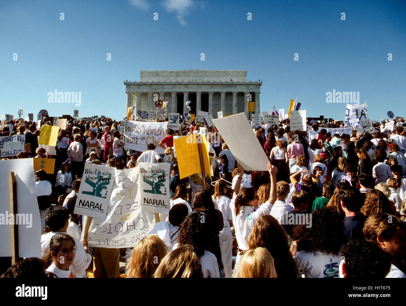 Pro Choice and NARAL rally at the Lincoln Memorial Washington DC., November 12, 1989. Photo by ...