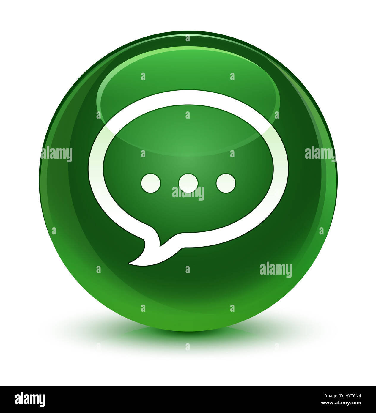 Talk icon isolated on glassy soft green round button abstract ...