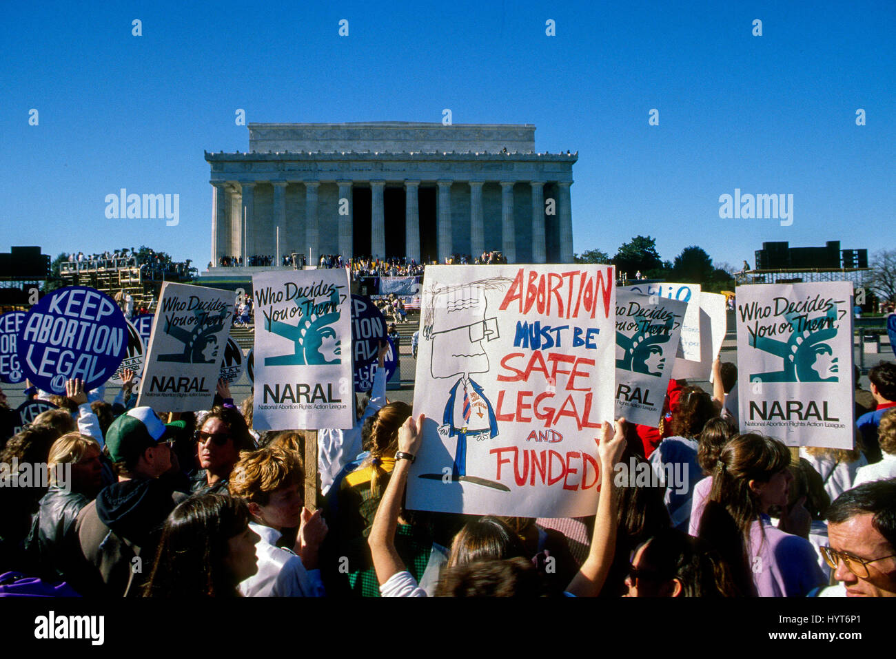Pro Choice and NARAL rally at the Lincoln Memorial Washington DC ...