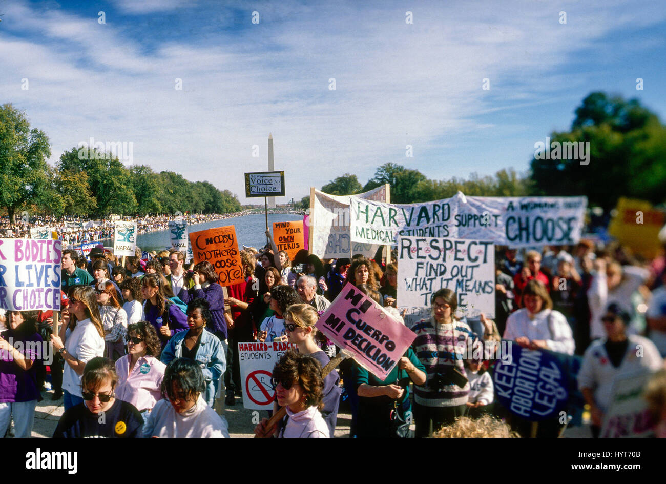 Pro Choice and NARAL rally at the Lincoln Memorial Washington DC., November 12, 1989. Photo by ...
