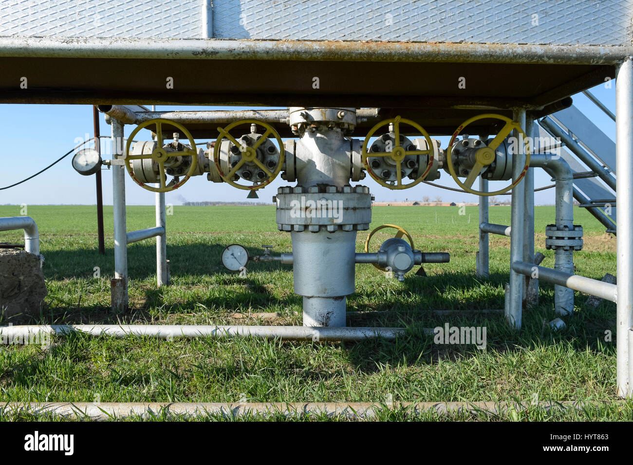 Oil well. The equipment and technologies on oil fields Stock Photo - Alamy