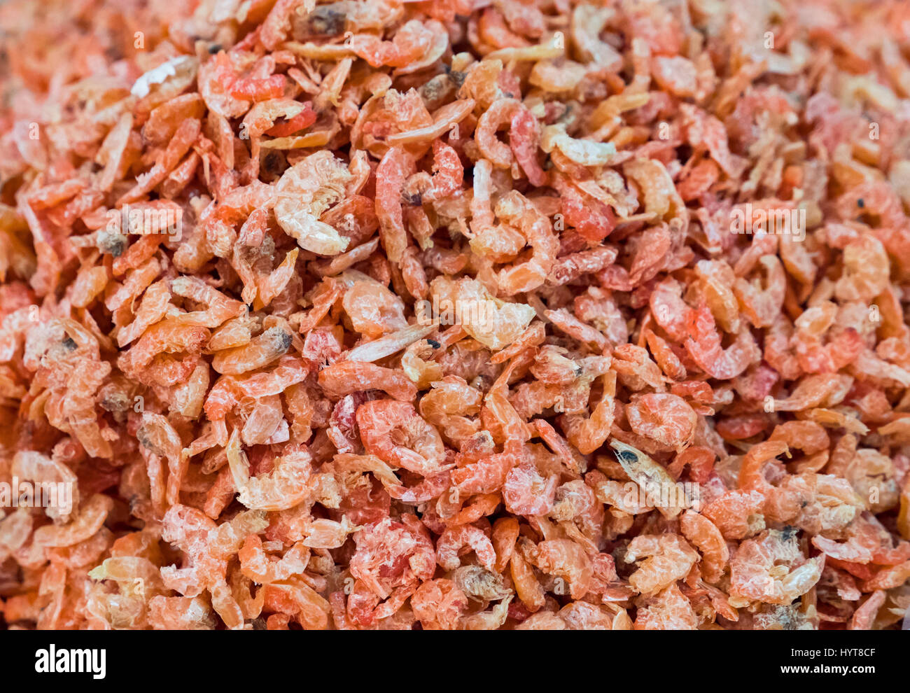 Dried shrimps at the fish market in Maha Chai, Samut Sakhon Province ...