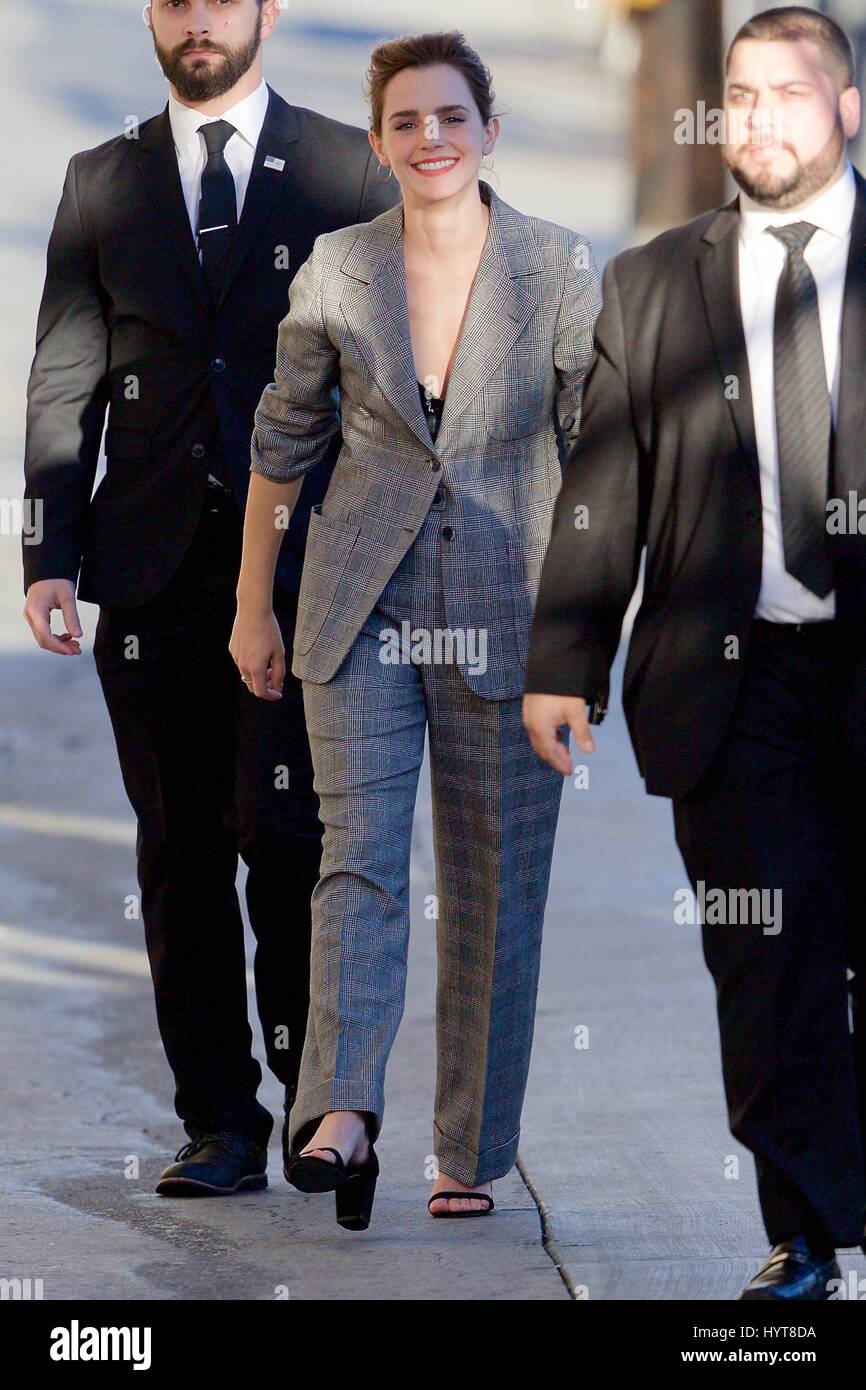 Emma Watson seen arriving at the ABC studios for Jimmy Kimmel Live ...