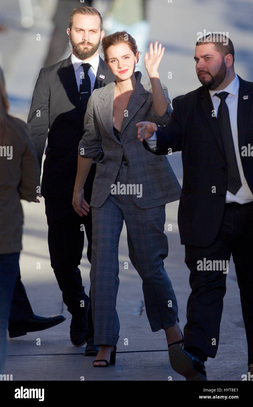 Emma Watson seen arriving at the ABC studios for Jimmy Kimmel Live ...