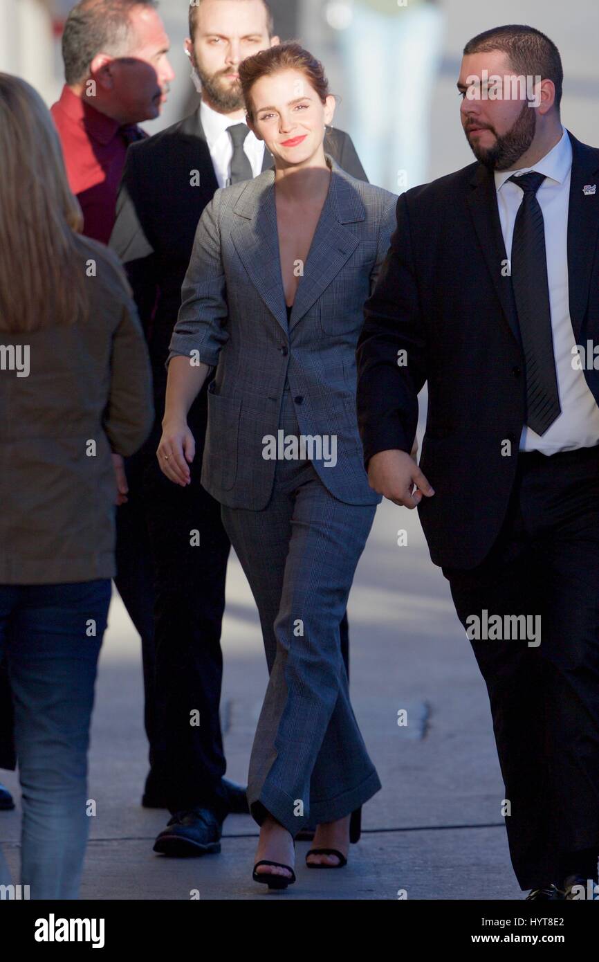 Emma Watson seen arriving at the ABC studios for Jimmy Kimmel Live ...