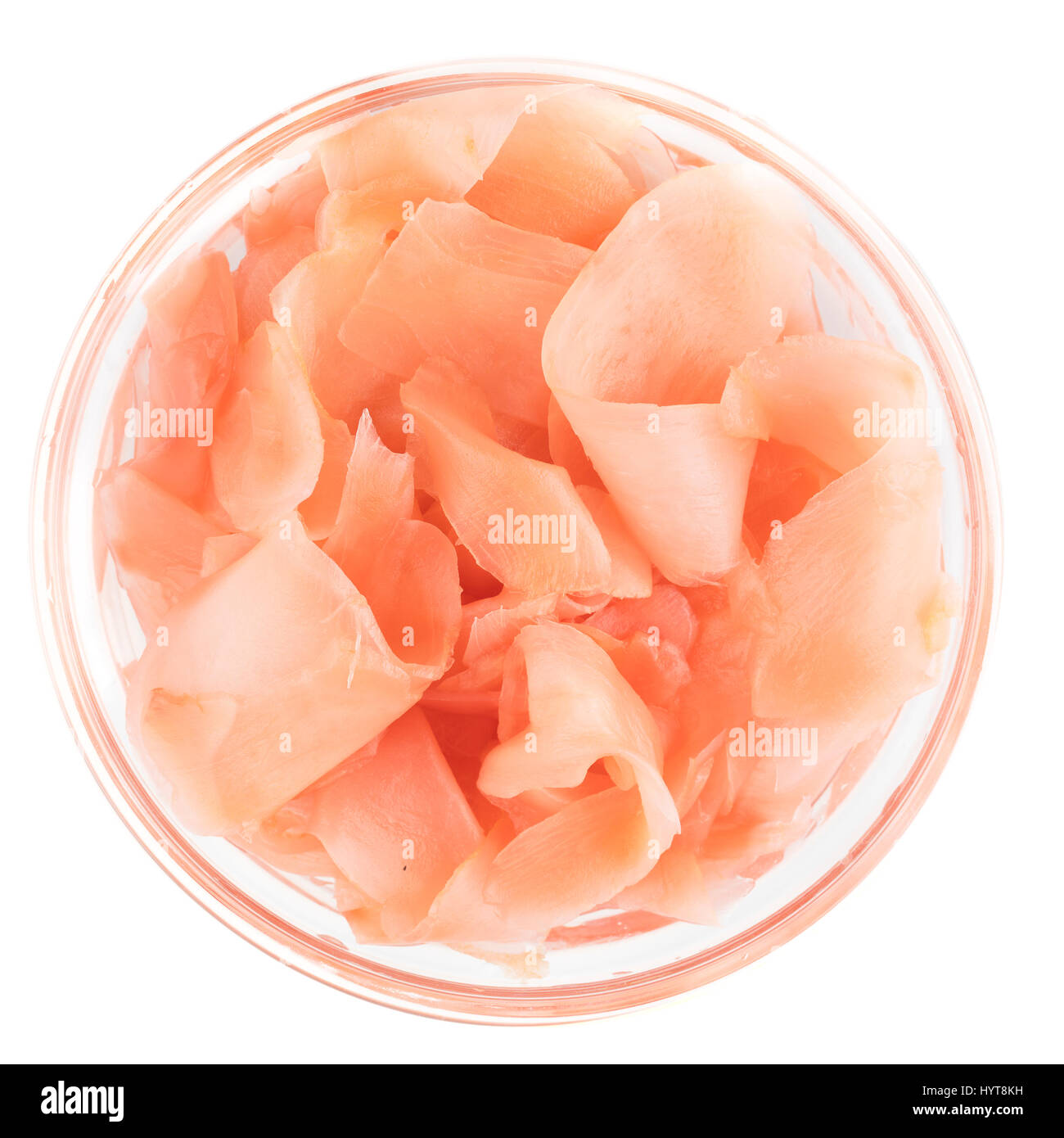 Bowl of pickled ginger from above isolated on white Stock Photo - Alamy