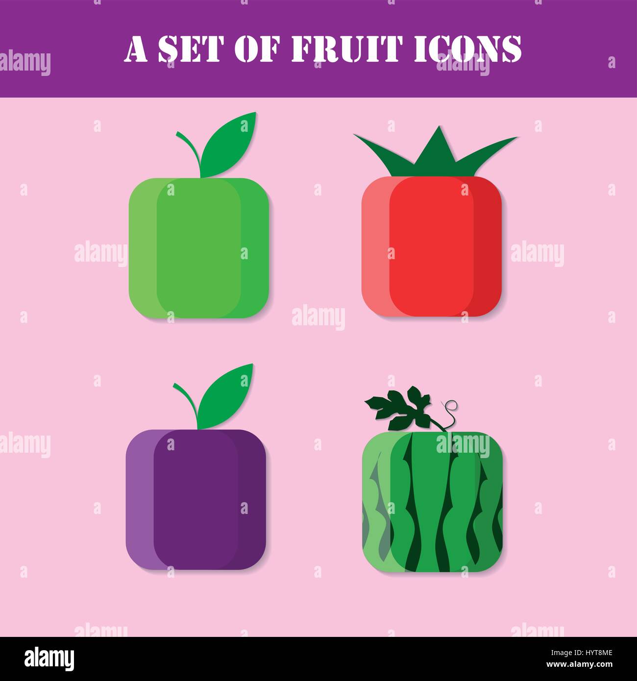 Fruit icon set Stock Vector Image & Art - Alamy