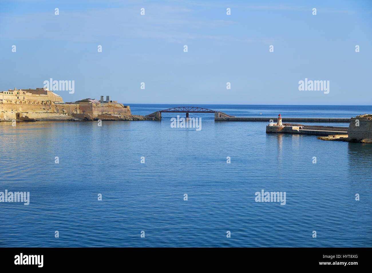 The view of the entrance to the Grand Harbor with St. Elmo Bastion, new ...