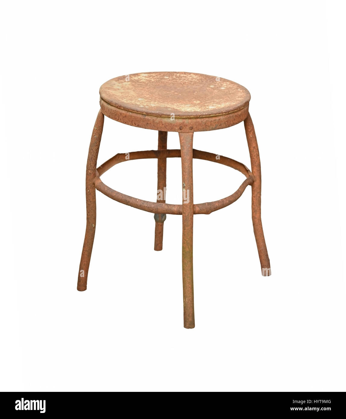 Rusty metal chair on white background Stock Photo - Alamy