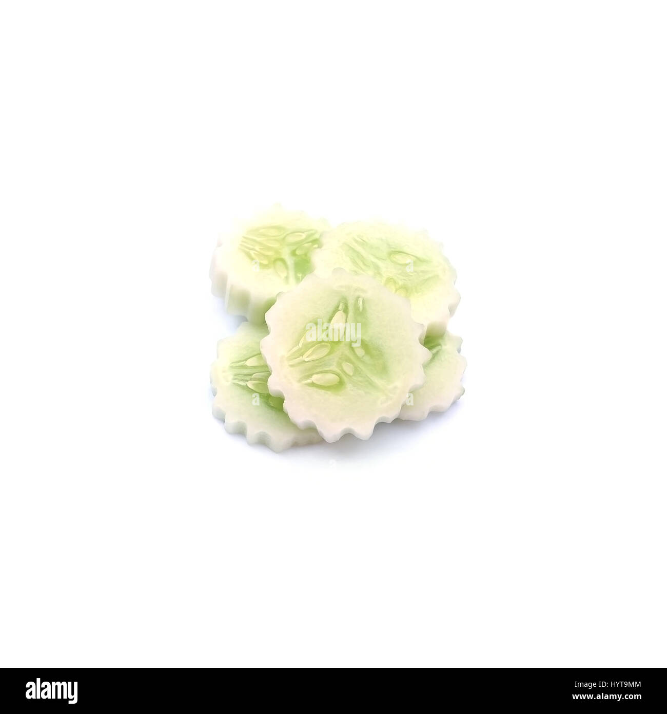 Fresh slice cucumber on white background Stock Photo - Alamy