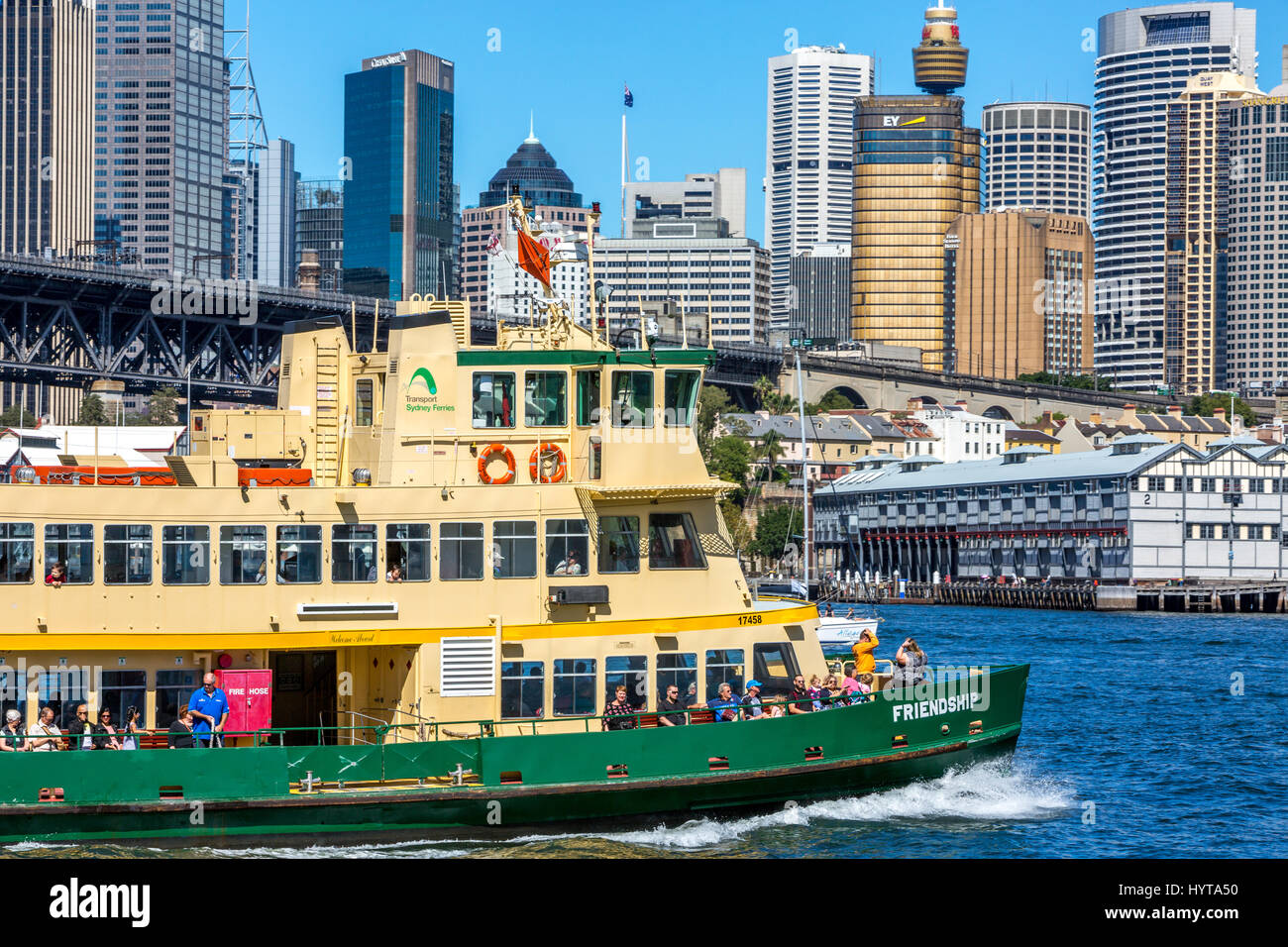 Sydney first fleet ferry named MV Friendship travelling past Sydney ...