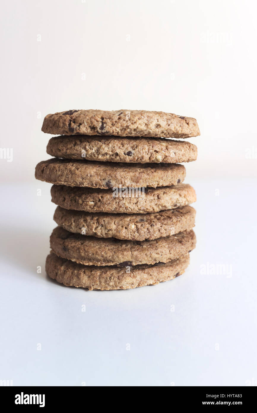 Chocolate Chip Cookies Stacked, close up Stock Photo - Alamy