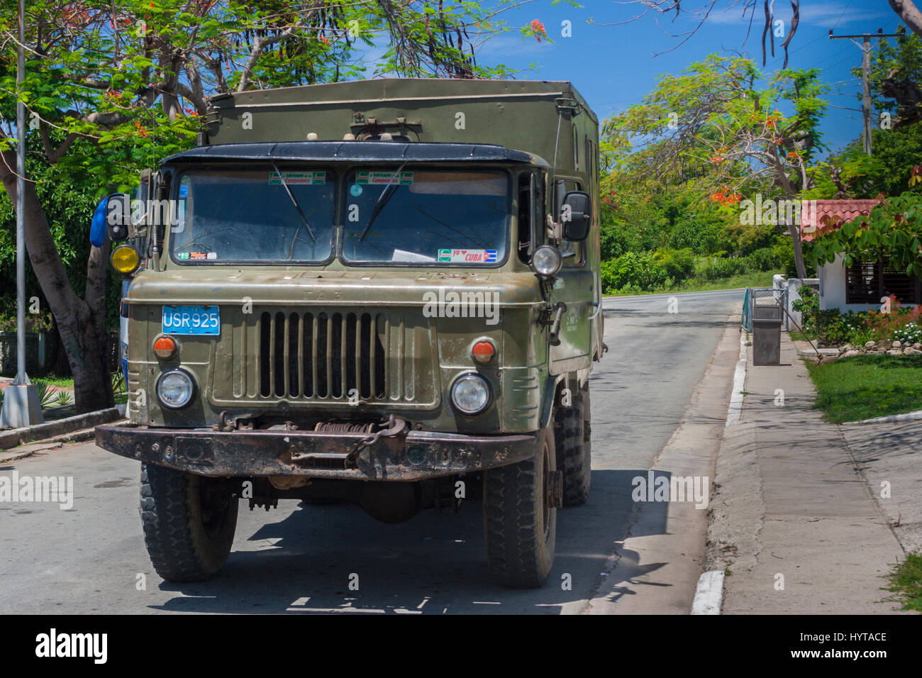 Old Russian army truck in the streets of Santiago de Cuba Stock Photo ...
