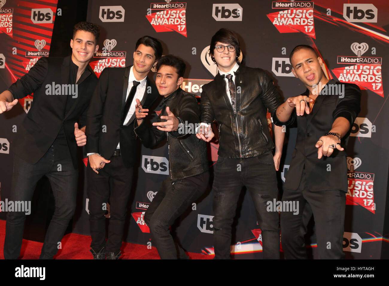 CNCO attending the 2017 iHeartRadio Music Awards at The Forum in ...