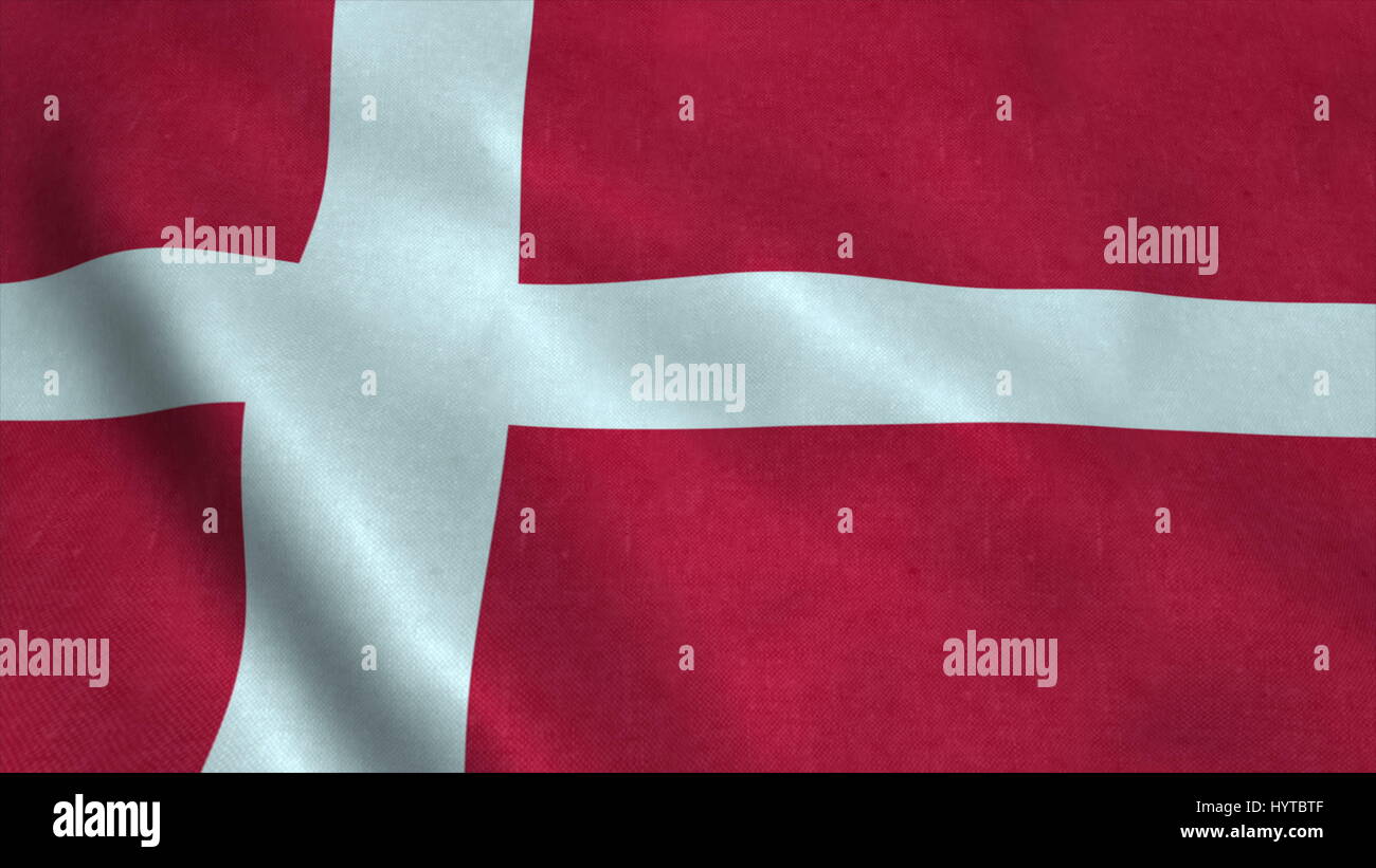 Realistic Ultra-HD flag of the Denmark waving in the wind. Seamless ...
