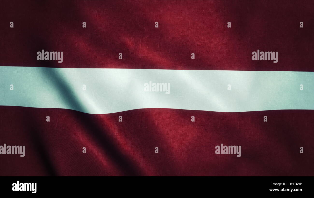Realistic Ultra-HD flag of the Latvia waving in the wind. Seamless loop with highly detailed ...
