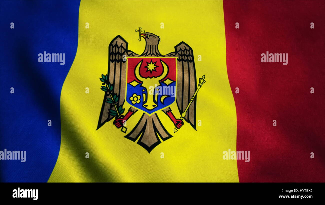 Moldova textile flag slow waving hi-res stock photography and images ...