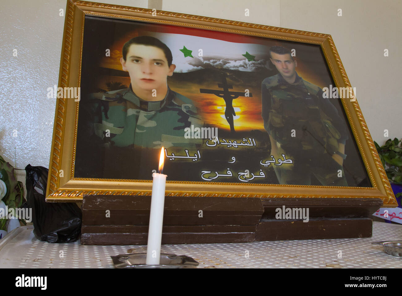 Christian commemoration of the fallen soldier in Syria Stock Photo - Alamy