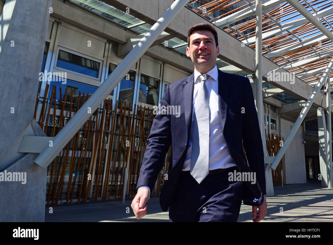 Labour leadership frontrunner Andy Burnham outside the Scottish ...