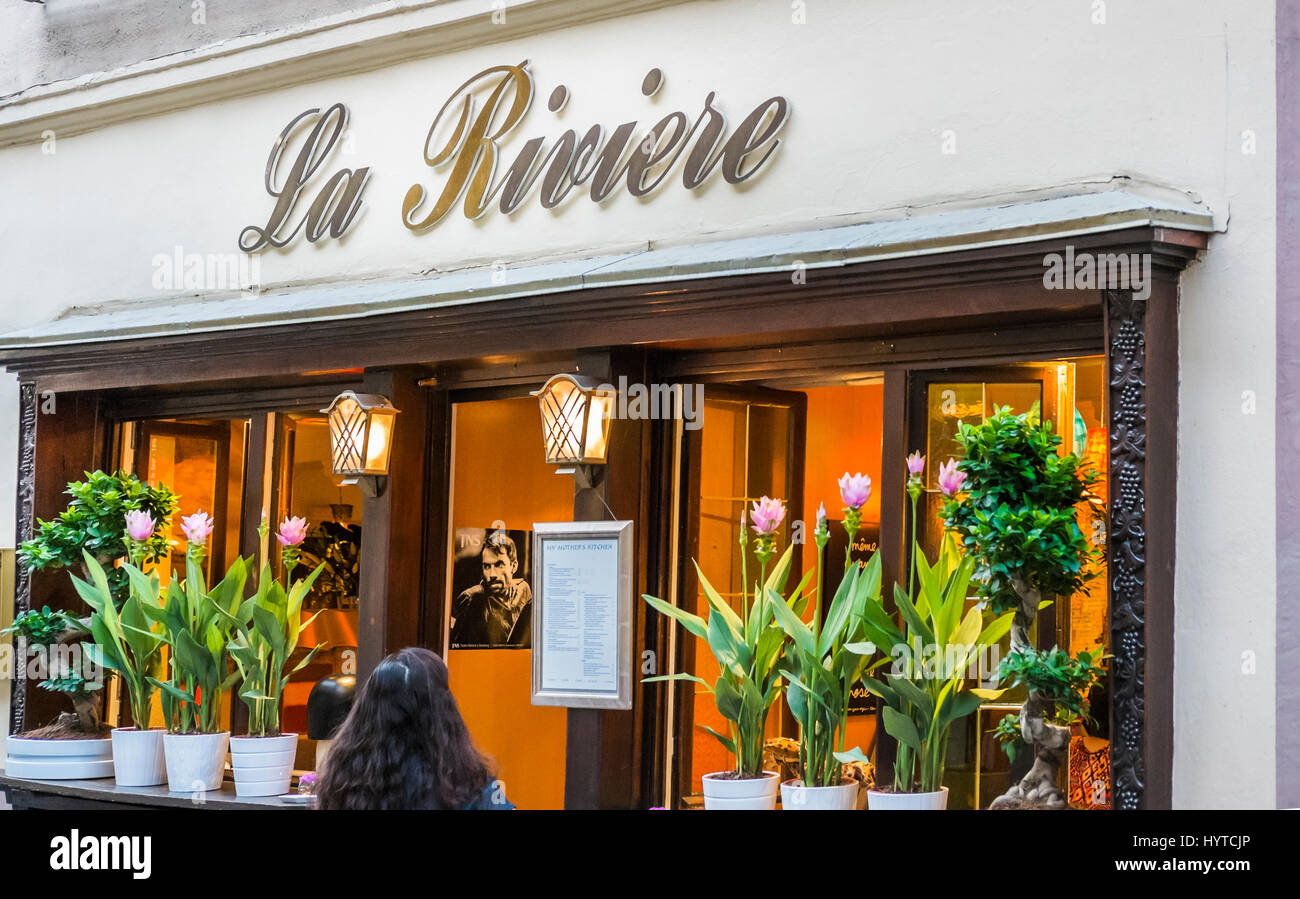 outside view of restaurant la riviere, petite france district Stock ...