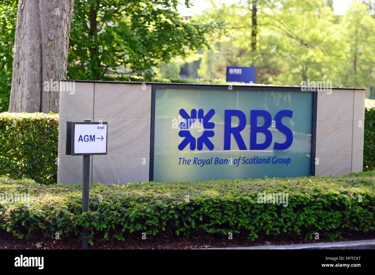 The RBS sign outside the Royal Bank of Scotland's Edinburgh ...