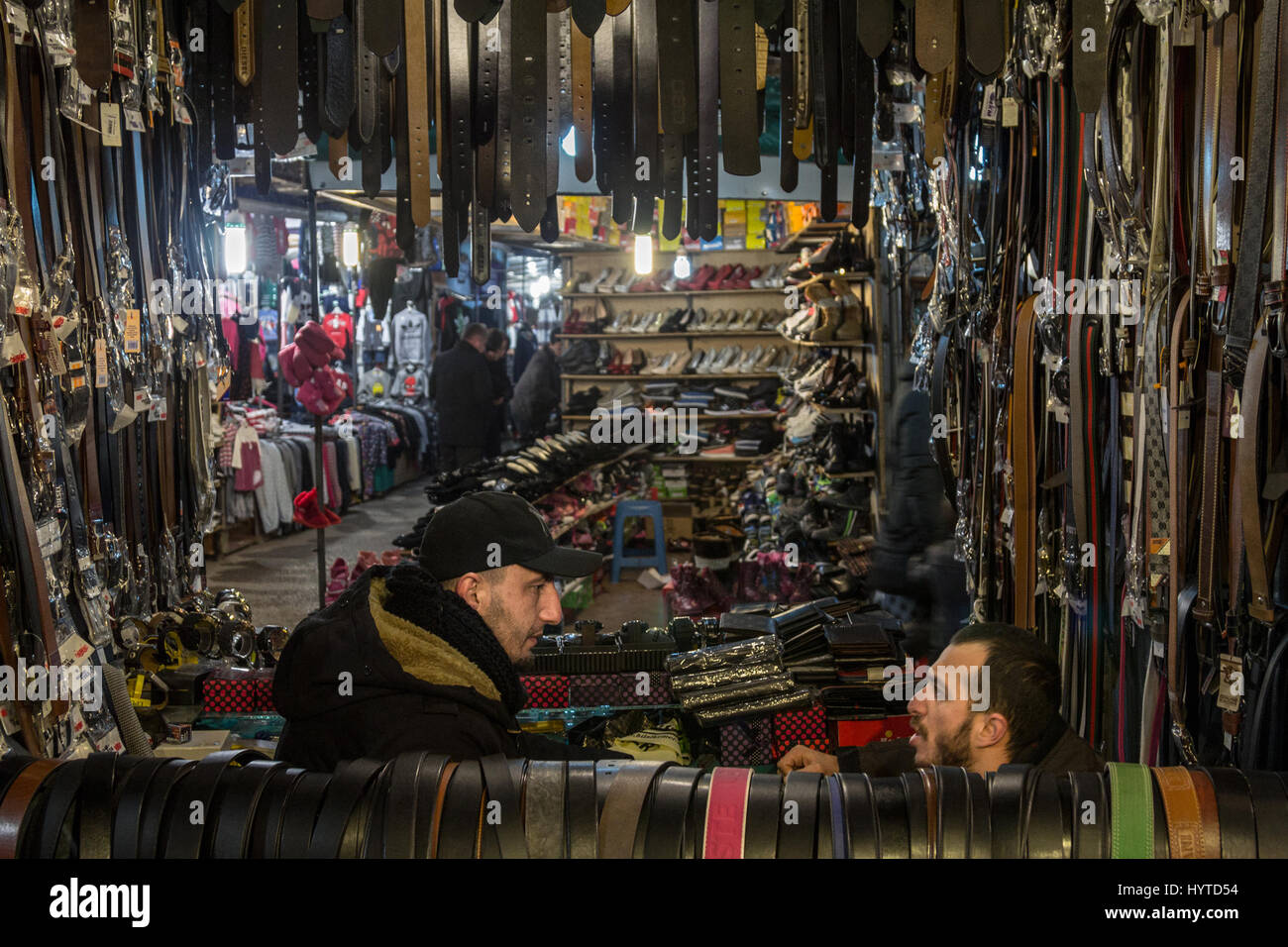 GJILAN - GNJILANE, KOSOVO - JANUARY 02, 2016: Salesmen in the local ...
