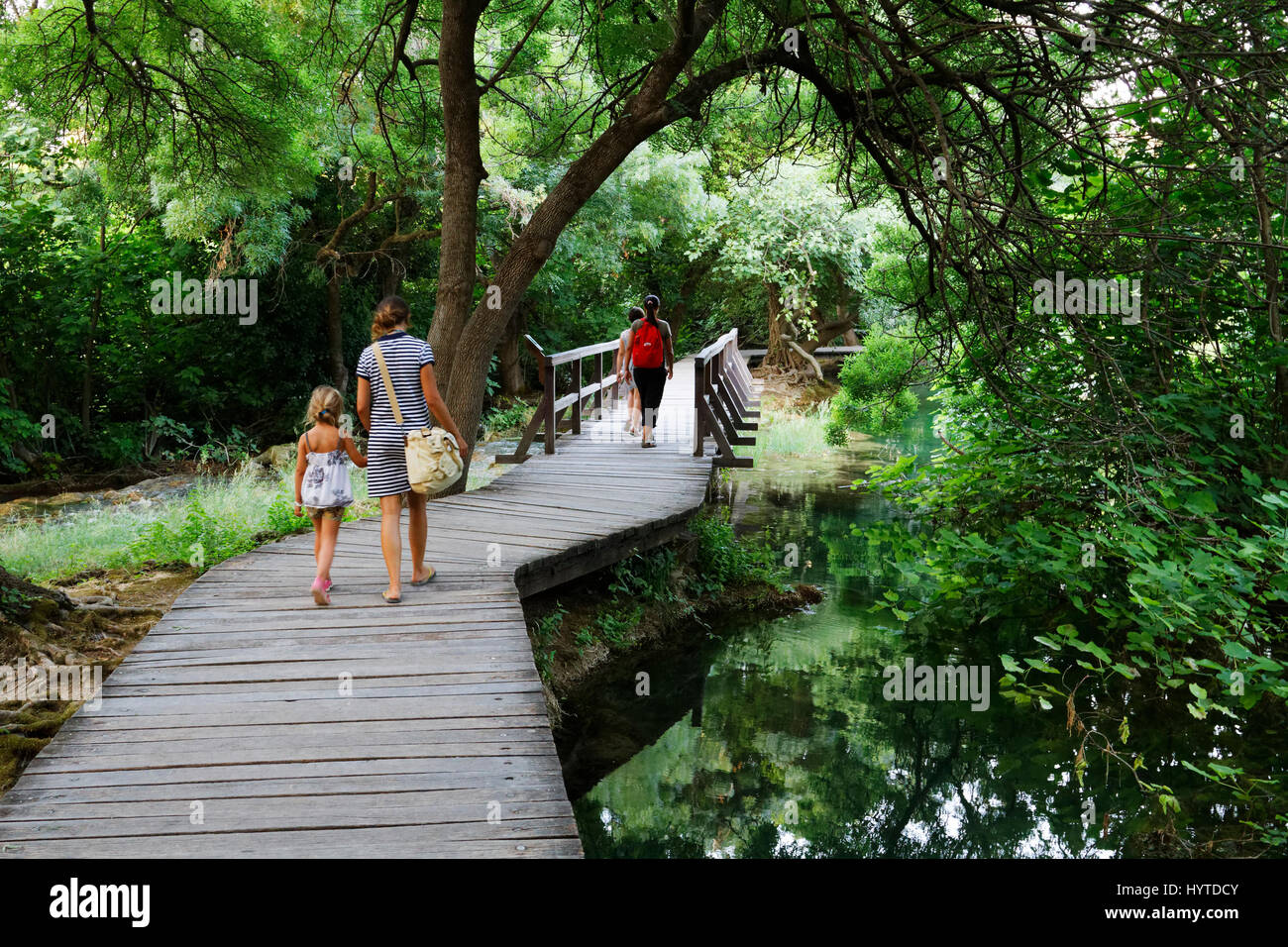 Walk on wooden path in KrkaNational park, Croatia Stock Photo - Alamy