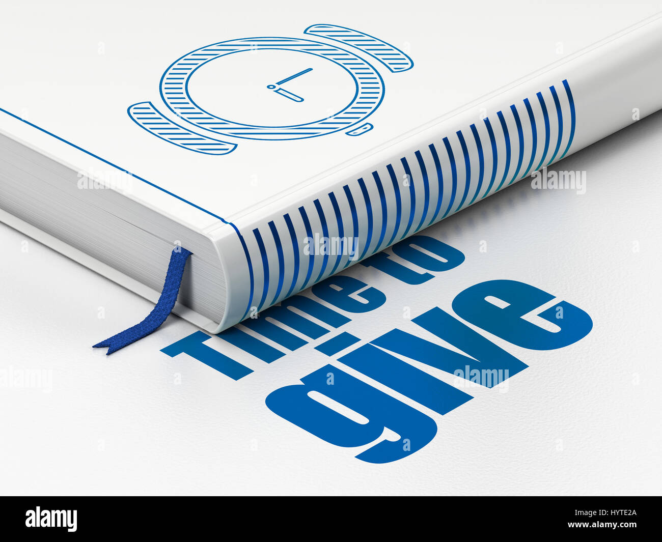 Timeline concept: book Hand Watch, Time To Give on white background ...