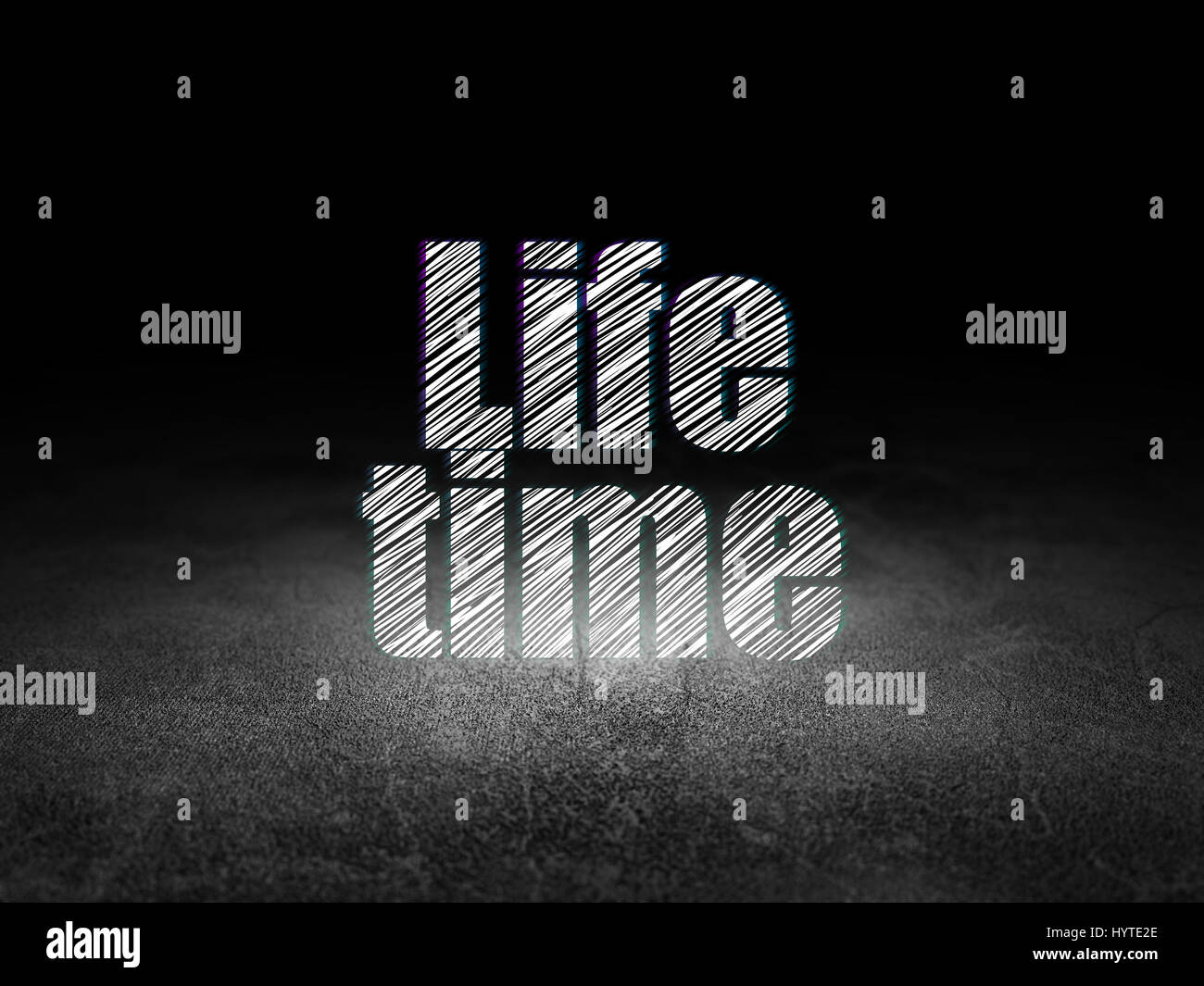 Timeline concept: Life Time in grunge dark room Stock Photo - Alamy