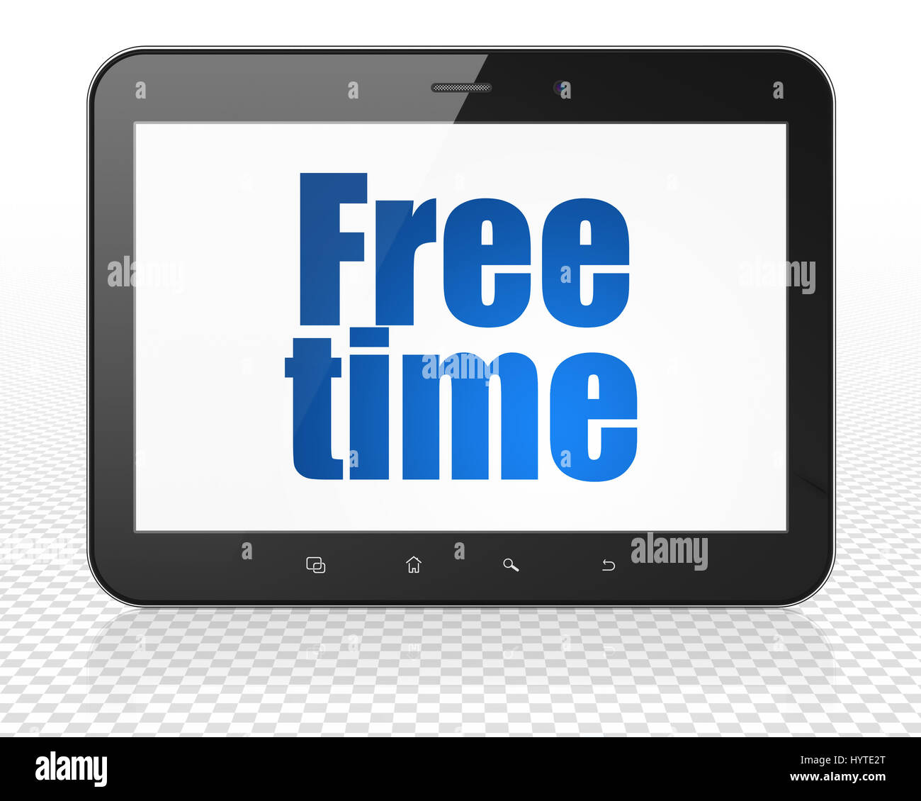 Time concept: Tablet Pc Computer with Free Time on display Stock Photo ...