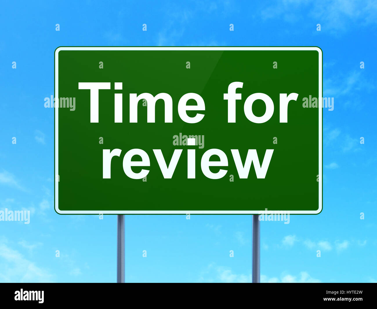 Time concept: Time for Review on road sign background Stock Photo - Alamy