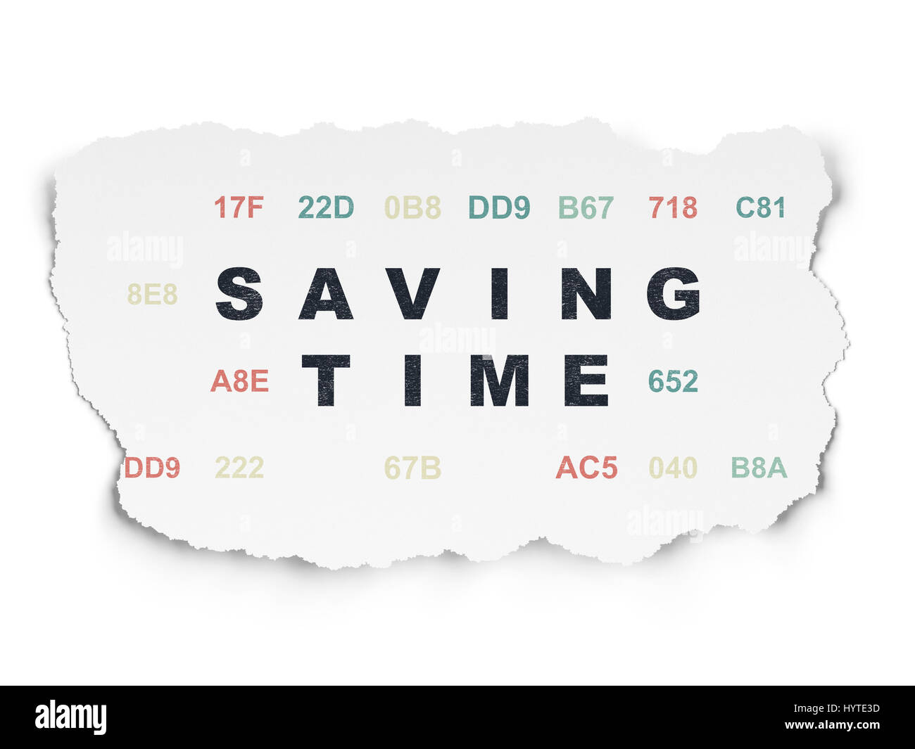 Timeline concept: Saving Time on Torn Paper background Stock Photo - Alamy