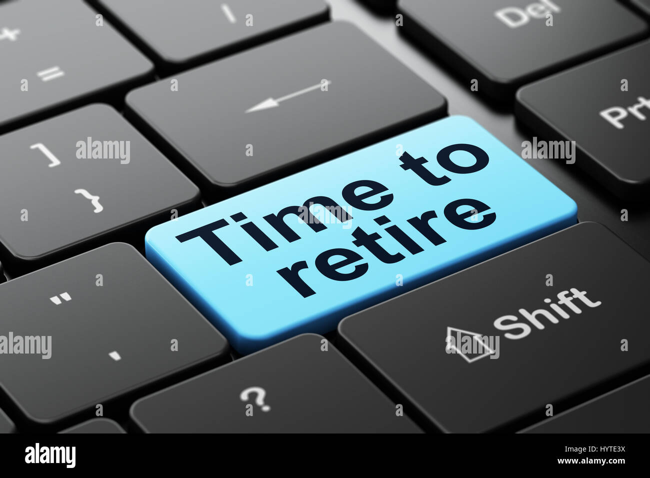 Timeline concept: Time To Retire on computer keyboard background Stock ...