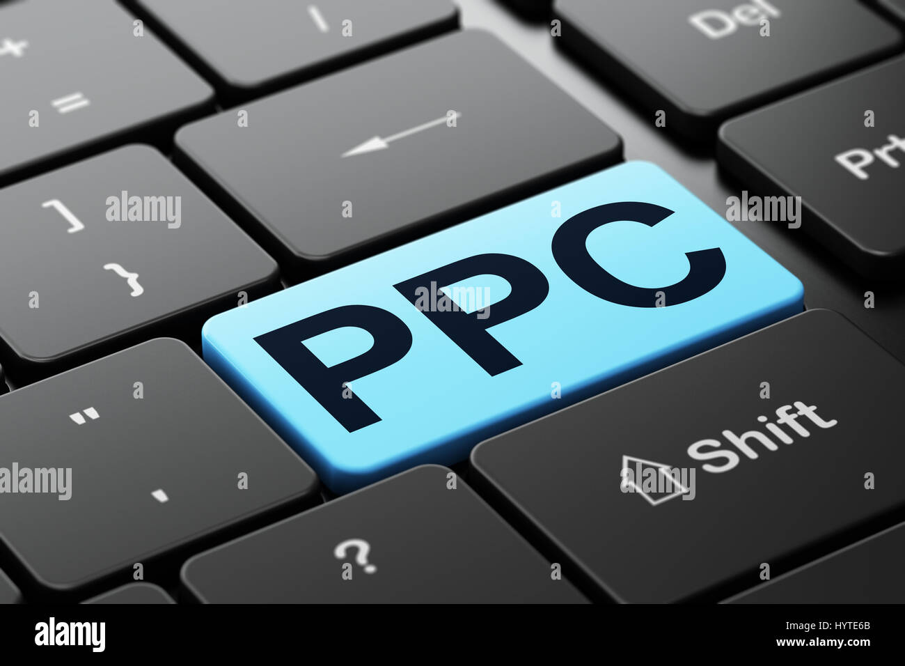 Advertising concept: PPC on computer keyboard background Stock Photo ...