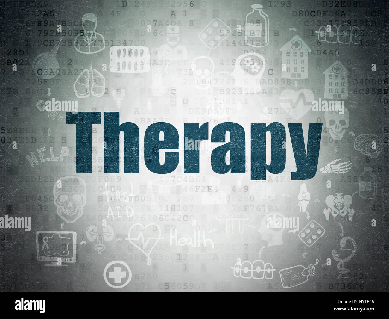 Healthcare concept: Therapy on Digital Data Paper background Stock ...