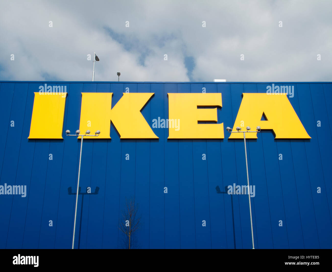 IKEA sign over store, Scandinavian retail chain selling ready to ...