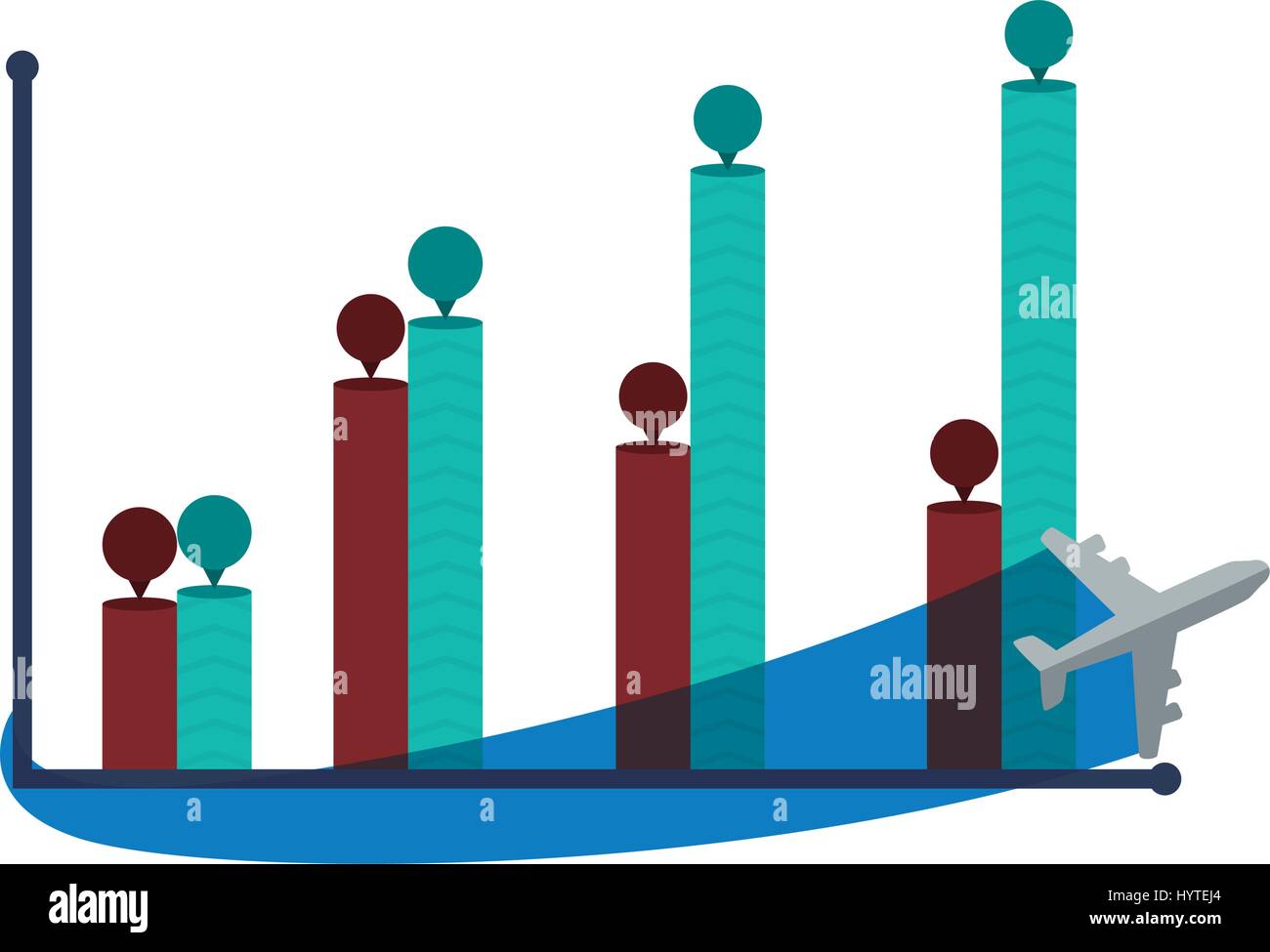 Aviation statistics infographic icon vector illustration graphic design ...