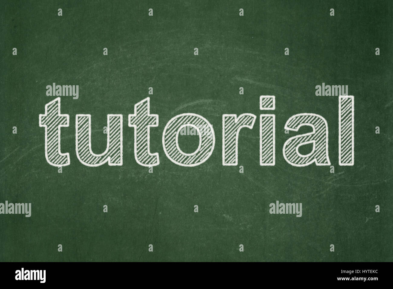 Learning concept: Tutorial on chalkboard background Stock Photo - Alamy