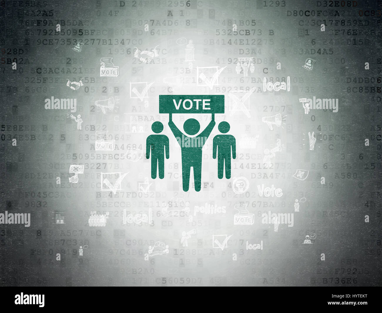 Politics concept: Election Campaign on Digital Data Paper background ...