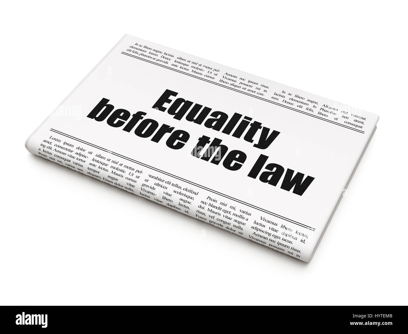Politics concept: newspaper headline Equality Before The Law Stock ...