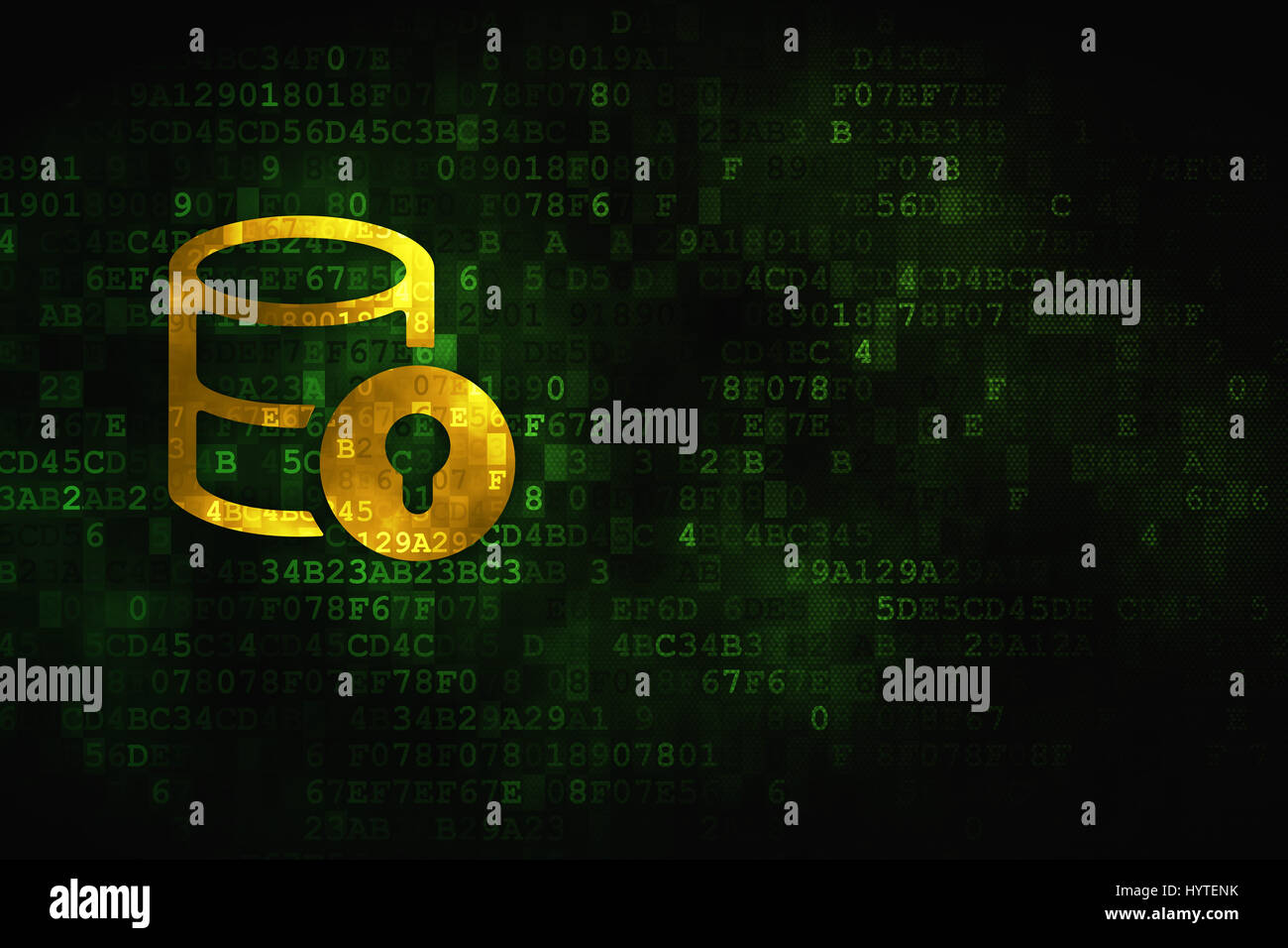 Database concept: Database With Lock on digital background Stock Photo ...