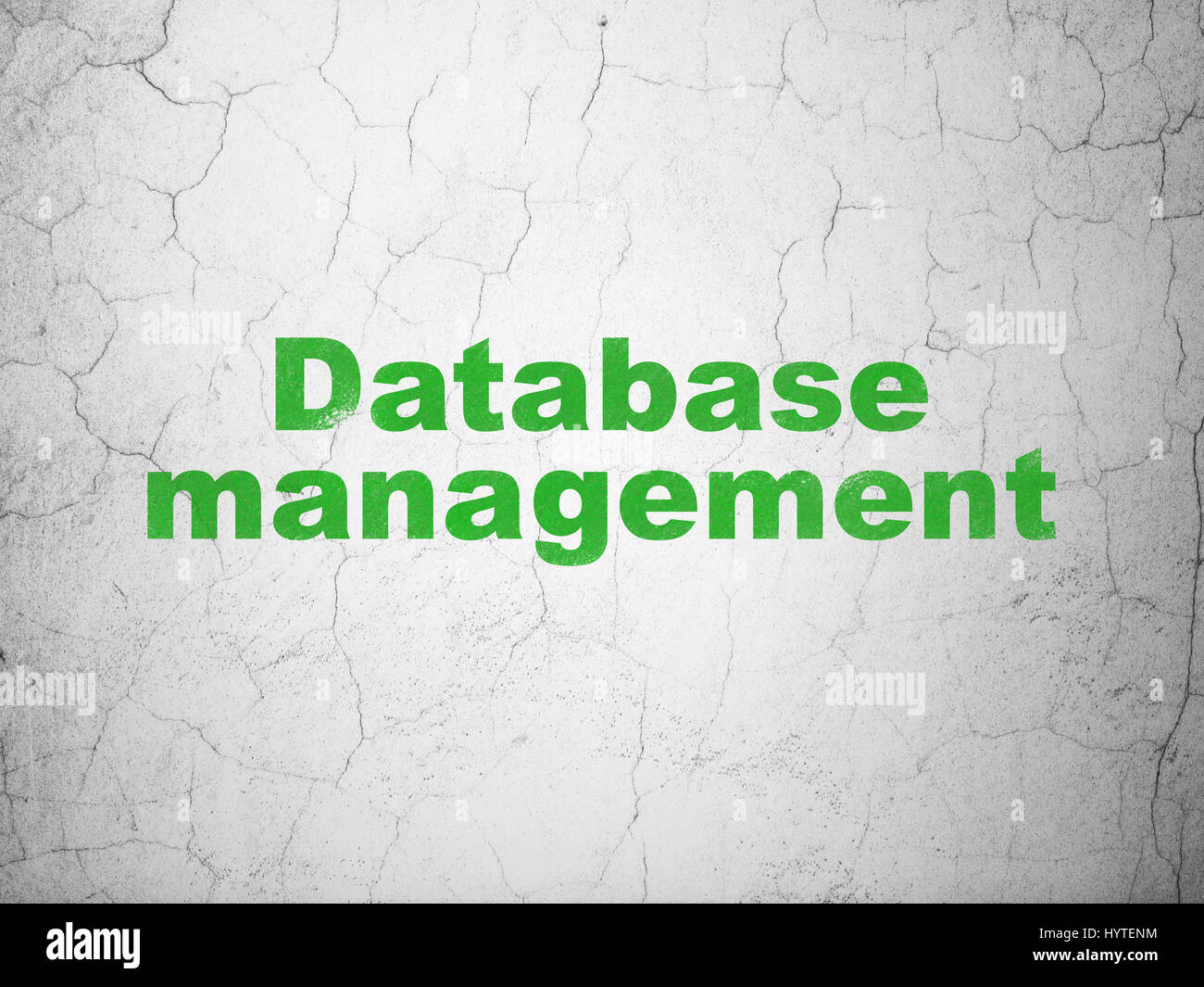 Software concept: Database Management on wall background Stock Photo ...