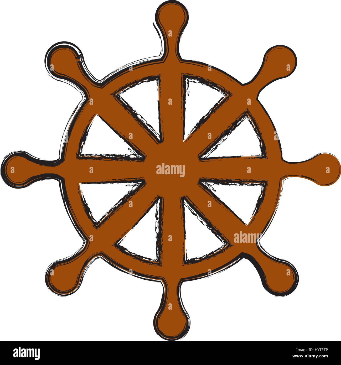 Wooden rudder wheel icon vector illustration graphic design Stock ...