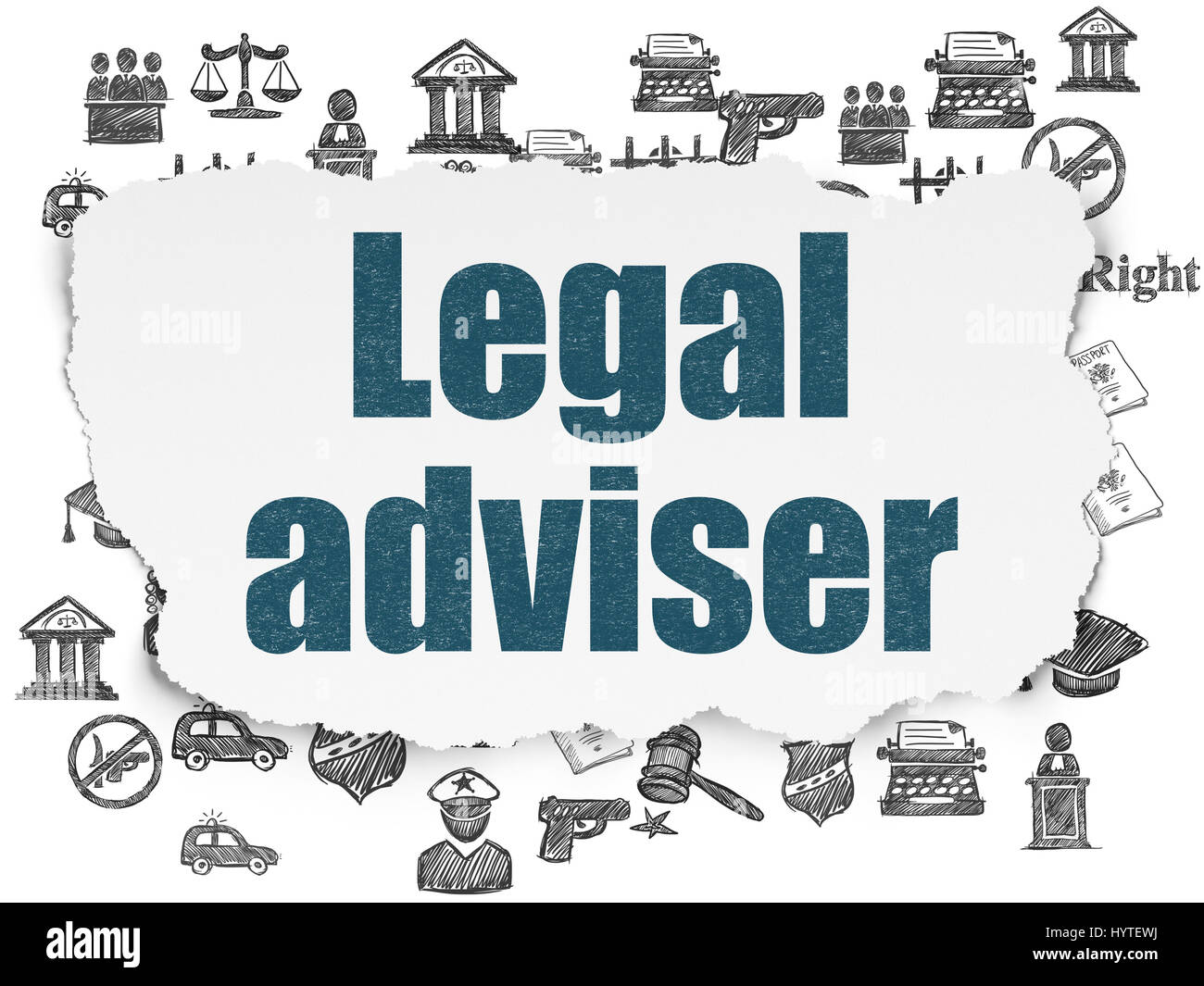 Law concept: Legal Adviser on Torn Paper background Stock Photo - Alamy