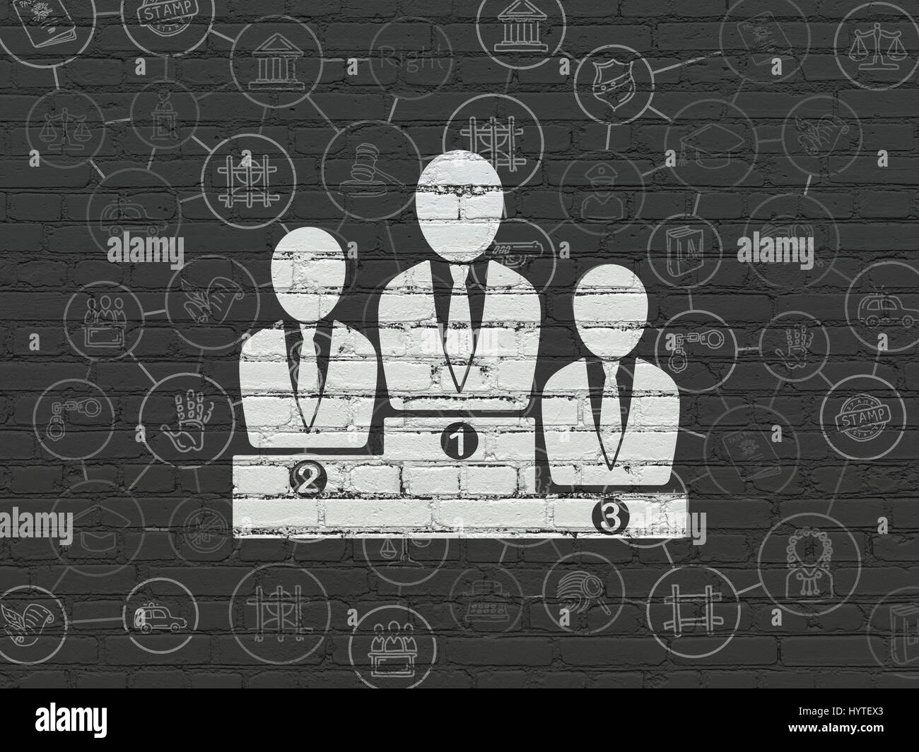 Law concept: Business Team on wall background Stock Photo - Alamy
