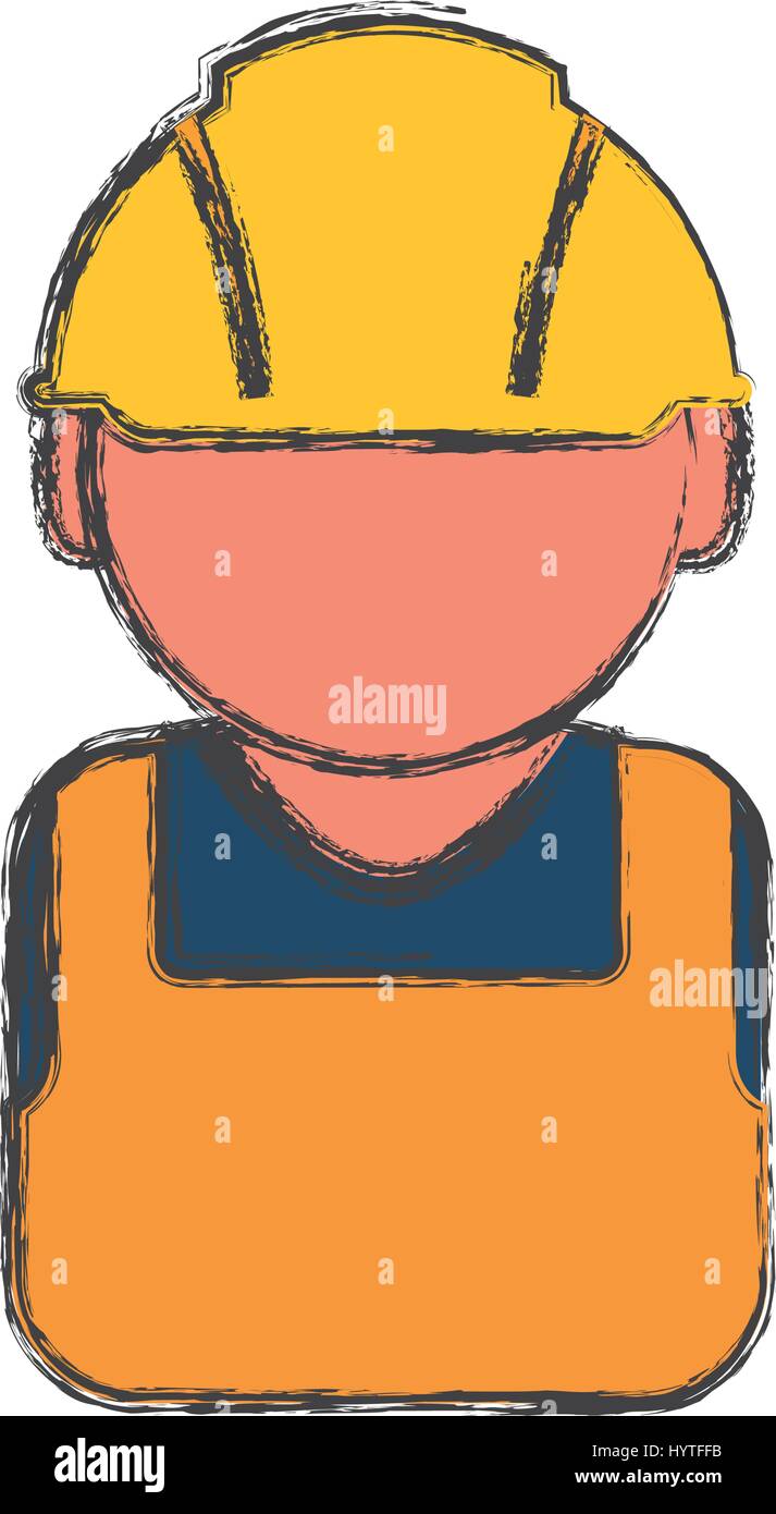 Construction worker profile icon vector illustration graphic design ...