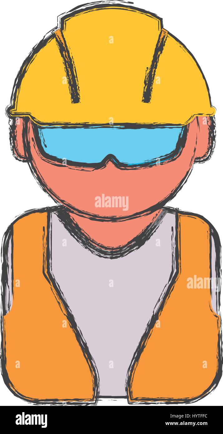 Construction worker profile icon vector illustration graphic design ...