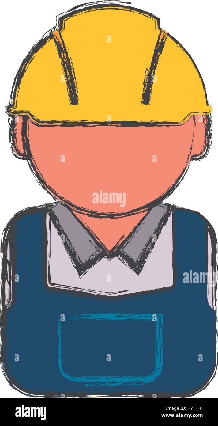 Construction worker profile icon vector illustration graphic design ...